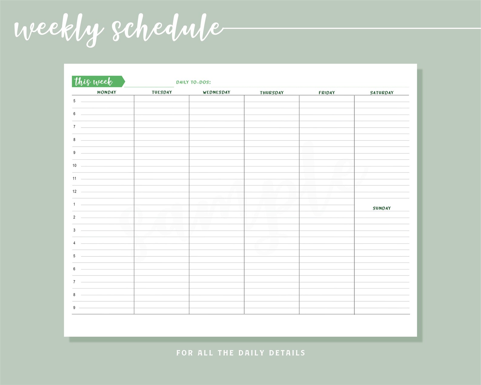 Vertical Planner - Printable - Landscape Orientation - Includes Monthly ...
