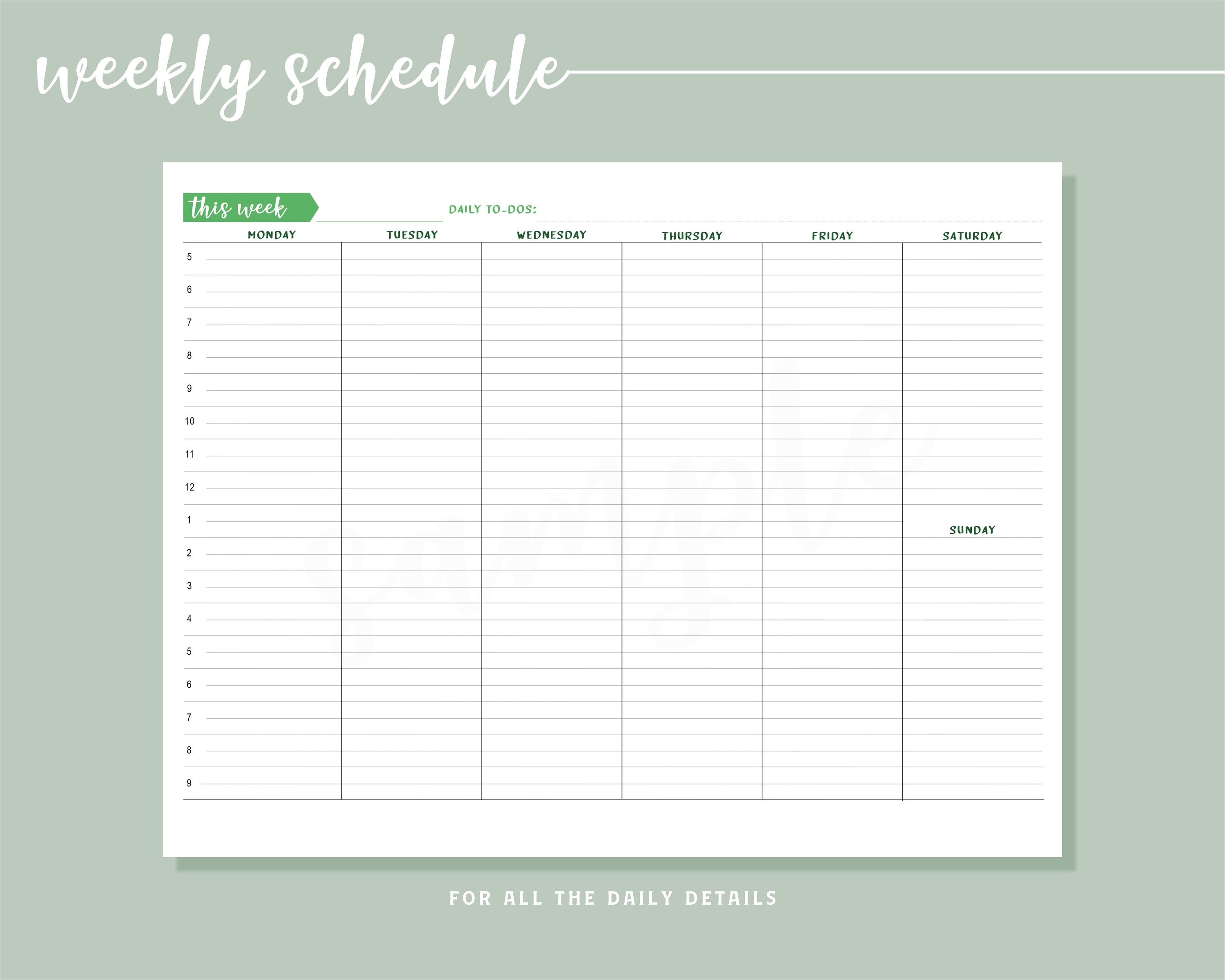 Vertical Planner - Printable - Landscape Orientation - Includes Monthly ...