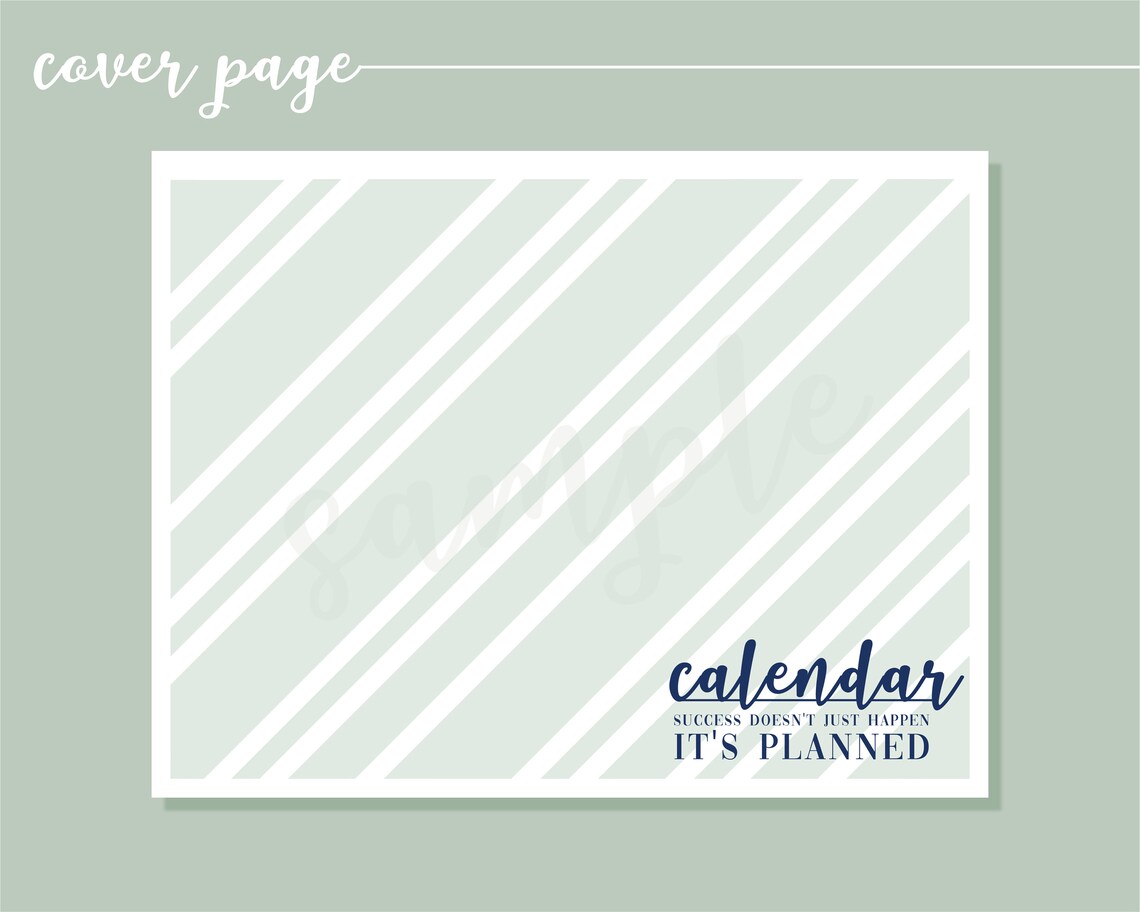 Vertical Planner Printable Landscape Orientation Includes Monthly View ...