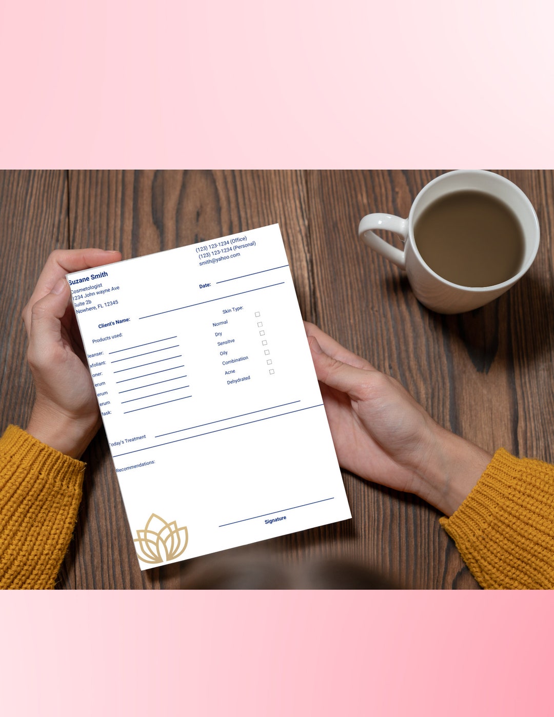 Esthetician Client Treatment Printable Note Pads - Client Home Care ...