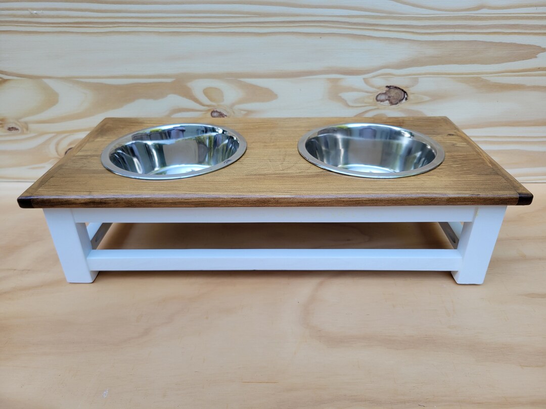 Raised Dog Bowls Stand. Elevated Dog Feeder With 2 Bowls. Dog Feeding ...