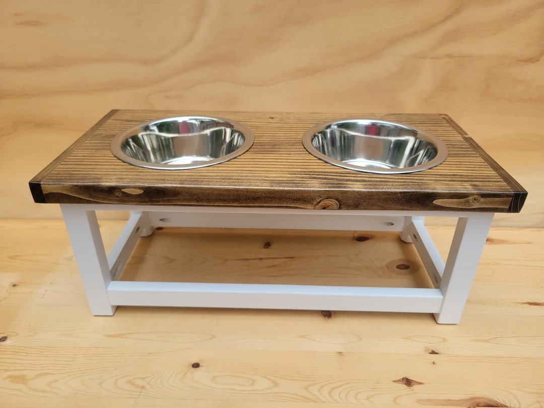 Raised Dog Bowls Stand. Elevated Dog Feeder With 2 Bowls. Dog Feeding ...