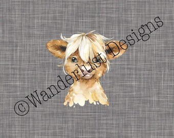 Highland Cow Fabric Panel | Etsy