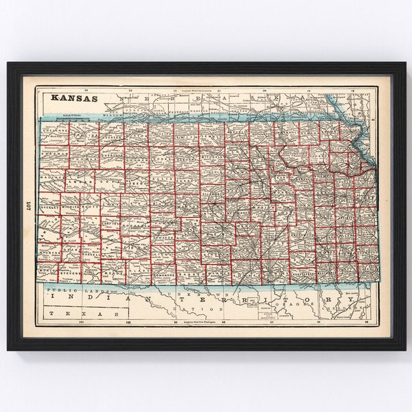 Kansas Map - Etsy