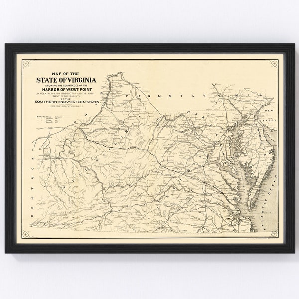 Map of Virginia - Etsy