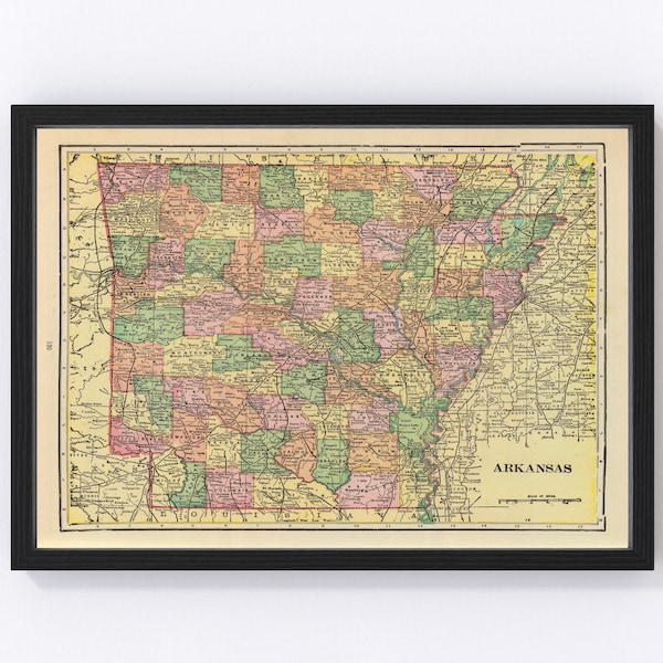 Canvas Art Map of Arkansas - Etsy