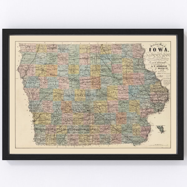 Map of Iowa - Etsy