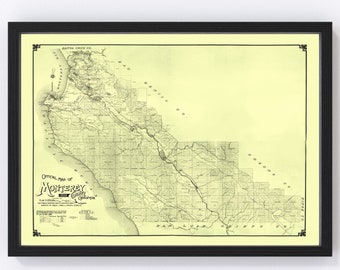 1898 Map of Monterey County California - Etsy