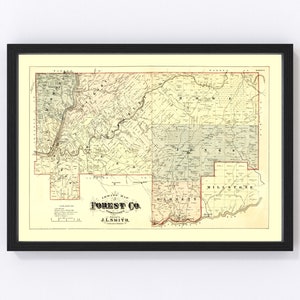 Forest County Pennsylvania Map 1876 Old Map of Forest County ...