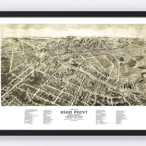 High Point Vintage Map Poster Wall Art City Artwork Print - Etsy