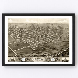 Decatur Map 1869 Old Map of Decatur Illinois Art Vintage - Etsy
