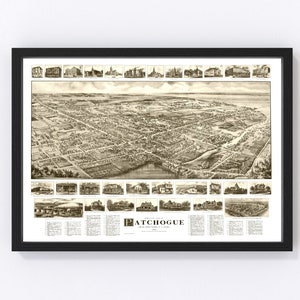Patchogue Map 1905 Old Map of Patchogue New York Art Vintage Print ...