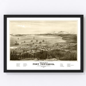 Port Townsend Map 1878 - Old Map of Port Townsend Washington Art ...