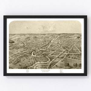 Ypsilanti Map 1868 Old Map of Ypsilanti Michigan Art Vintage Print ...