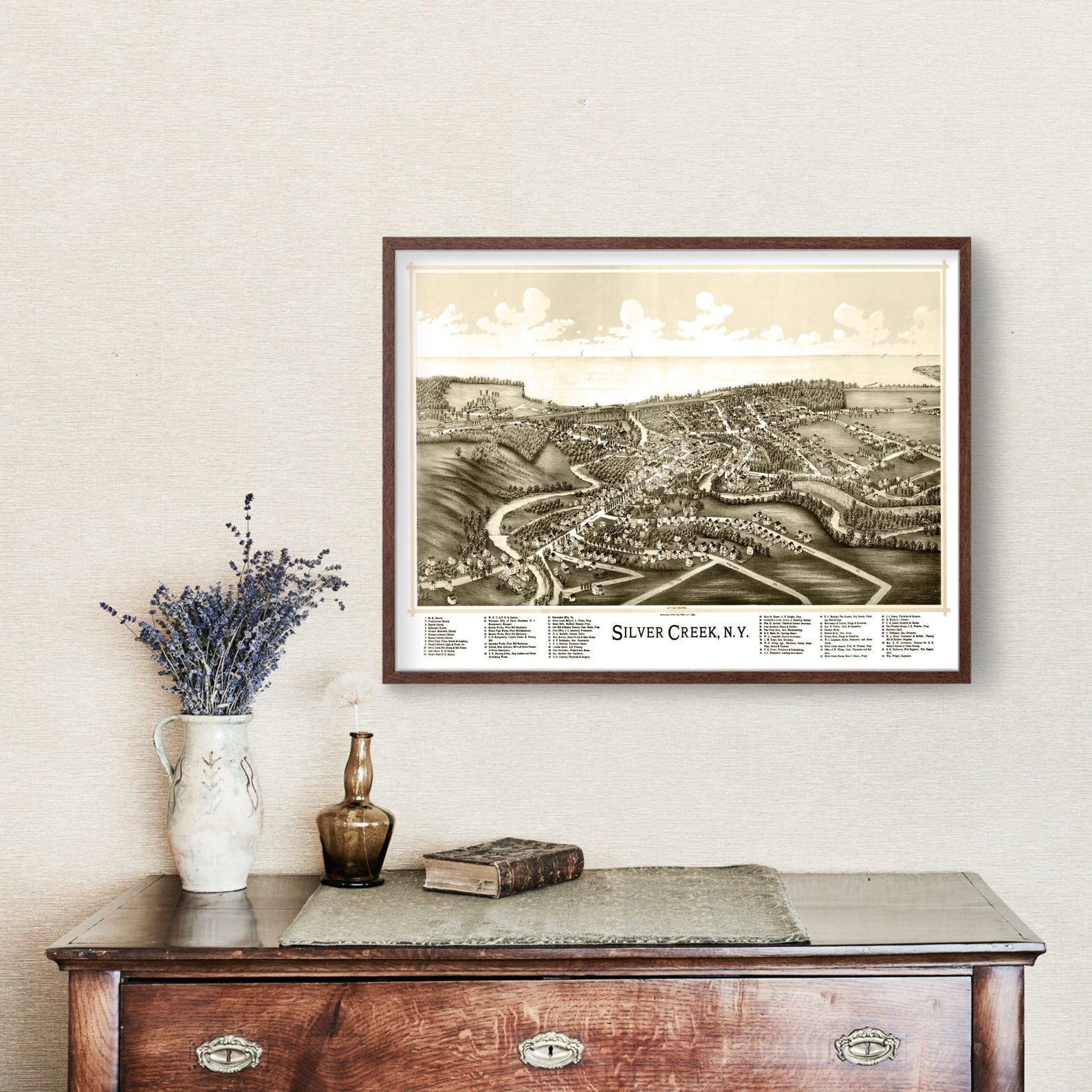 Silver Creek Map 1892 Old Map of Silver Creek New York Art - Etsy