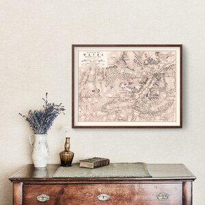 Battle of Wavre Map 1815 - Old Map of Battle of Wavre Art Vintage Print ...