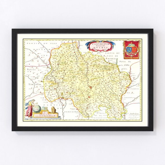 Quercy Map 1665 Old Map of Quercy France Art Vintage Print - Etsy