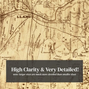 Llano County Texas Map 1875 - Old Map of Llano County Texas Art Vintage ...