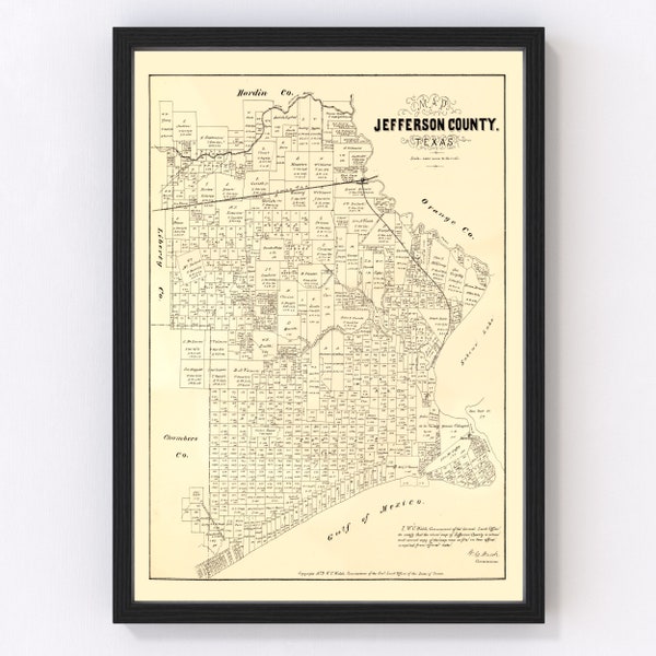 Texas County Map Framed - Etsy