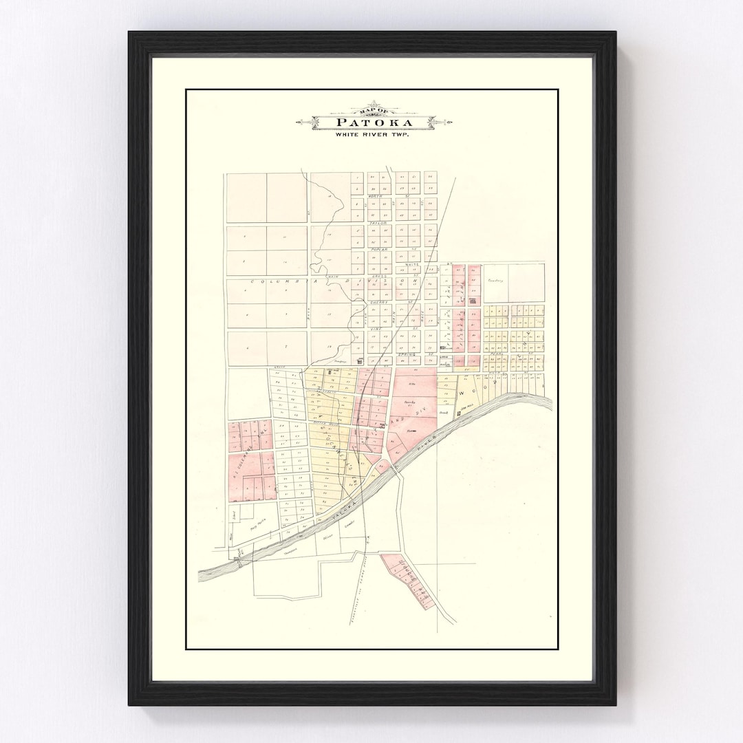 Patoka Map 1899, Vintage Patoka Map, Old Patoka Indiana Art, Wall Art ...