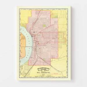 Saint Joseph Map 1897 Old Map of Saint Joseph Missouri Art - Etsy