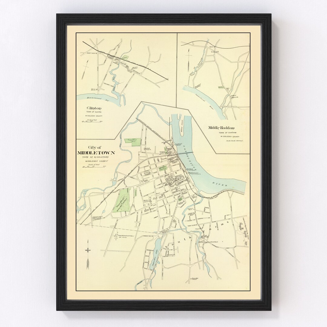 Clinton Map 1893 Old Map of Clinton Connecticut Art Vintage - Etsy