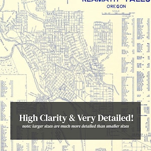 Klamath Falls Map 1920 Old Map of Klamath Falls Oregon Art Vintage ...