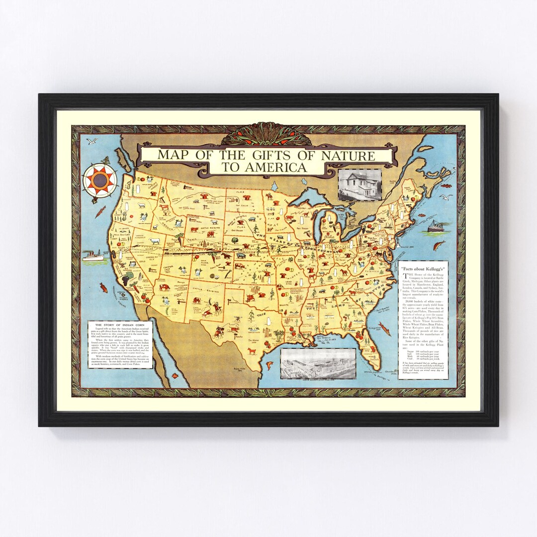 United States Map 1934, Vintage United States Map, Old United States ...
