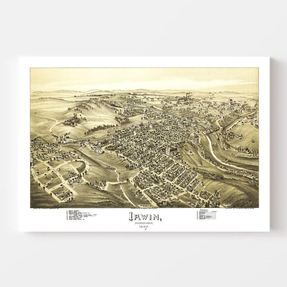 Irwin Map 1897 Old Map of Irwin Pennsylvania Art Vintage - Etsy