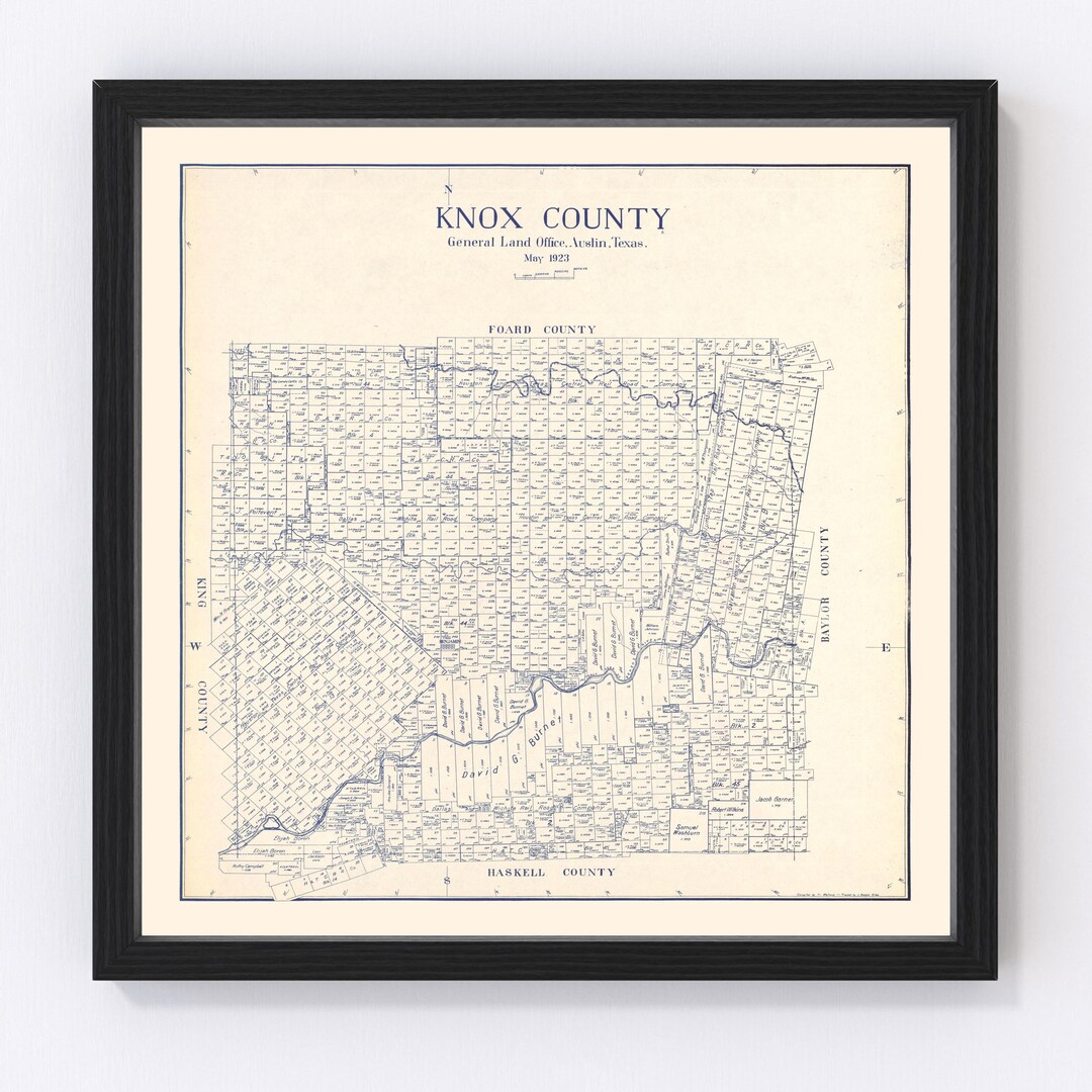 Knox County Map 1923, Vintage Knox County Map, Old Knox County Texas ...