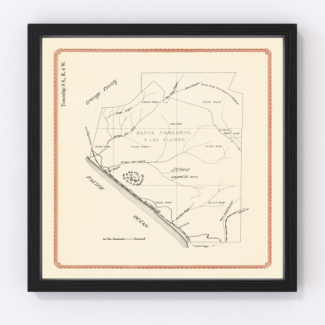 Camp Pendleton Map 1912 - Old Map of Camp Pendleton Art Vintage Print ...
