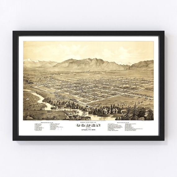 Ogden Map 1875 Old Map of Ogden Utah Art Vintage Print - Etsy