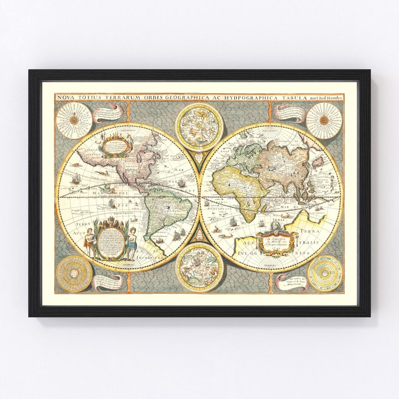 World Map Portrait - Etsy