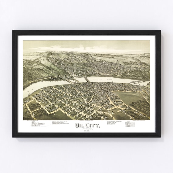Oil City Map 1896 Old Map of Oil City Pennsylvania Art - Etsy