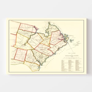 Rockingham County Map 1876, Vintage Rockingham County Map, Old ...