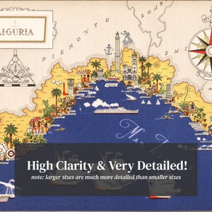 Liguria Italy Map 1938 Old Map of Liguria Italy Italy Art Vintage Print ...