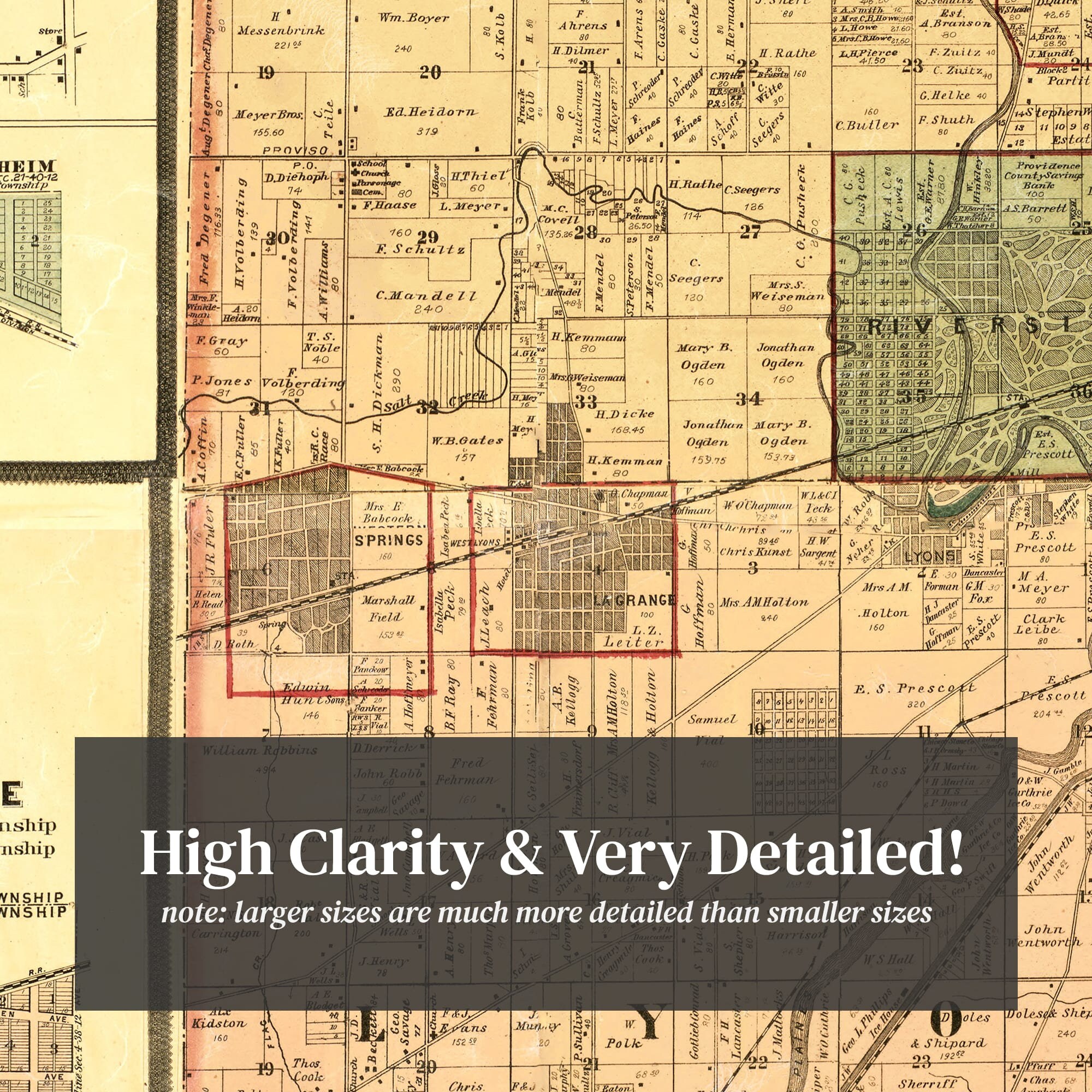 Cook County Illinois Map 1886 Old Map of Cook County - Etsy
