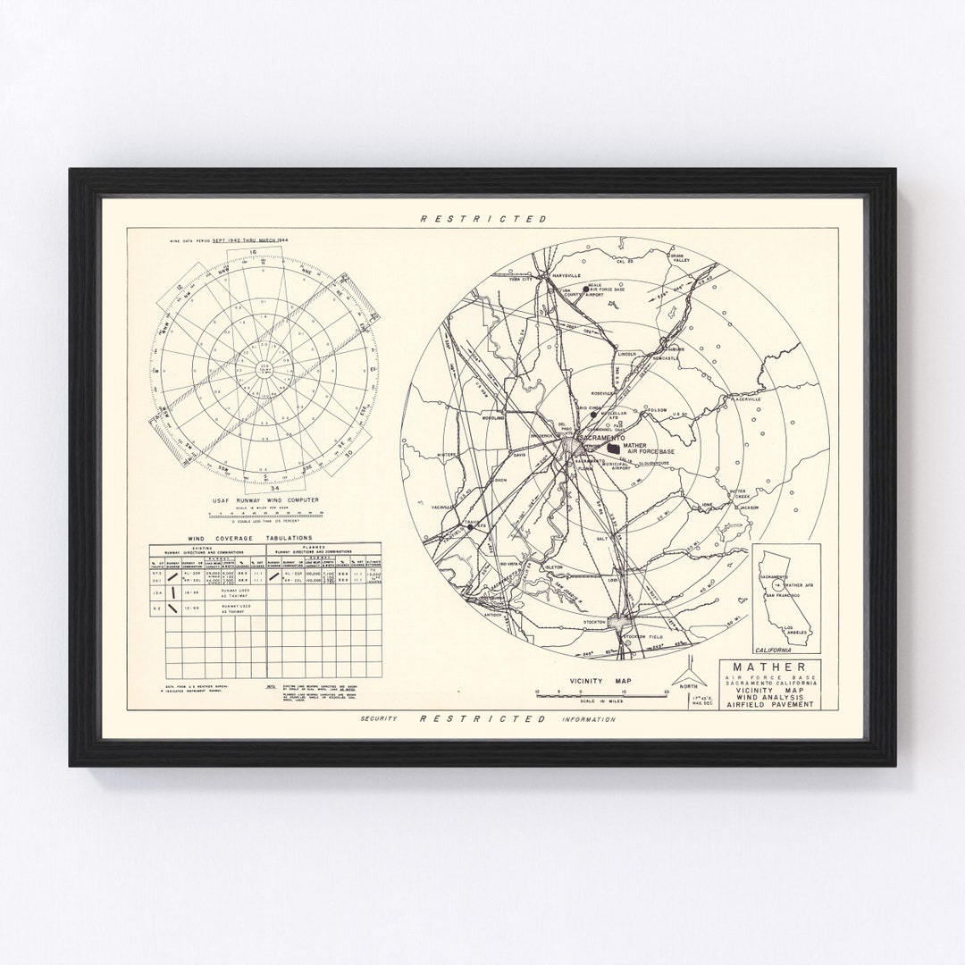 Mather Air Force Base Vicinity Map 1952 Old Map of Mather Air Force ...