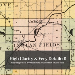 Tuscola County Map 1873, Vintage Tuscola County Map, Old Tuscola County ...