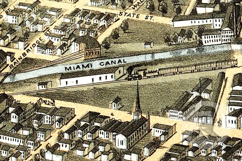 Vintage Dayton Map 1870 Old Map of Dayton Ohio Historical | Etsy