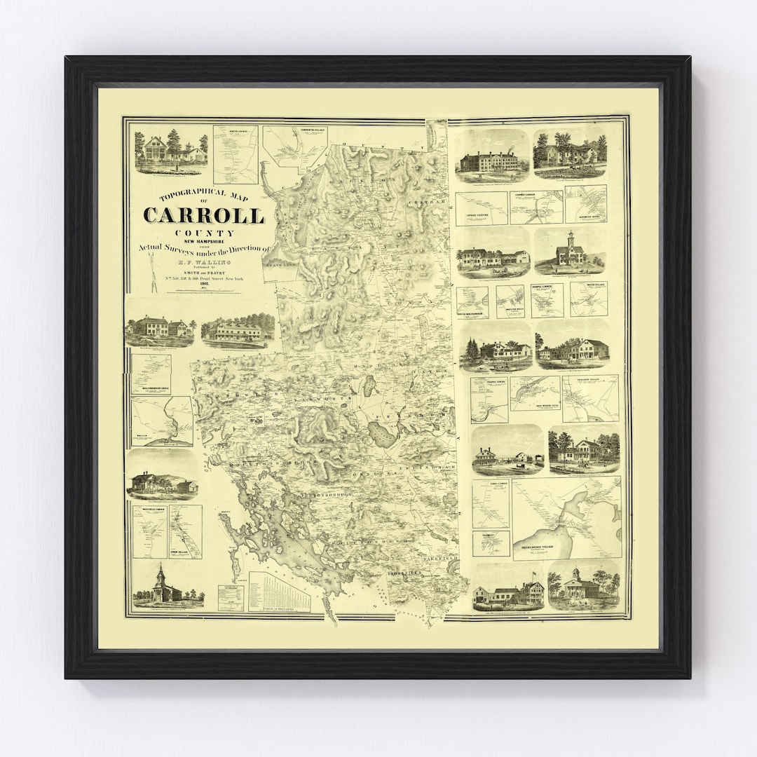Carroll County Map 1861, Vintage Carroll County Map, Old Carroll County ...