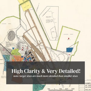 Hamilton Air Force Base Vicinity Map 1951, Vintage Hamilton Air Force ...