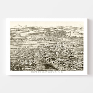 Kingston Map 1875 - Old Map of Kingston New York Art Vintage Print ...