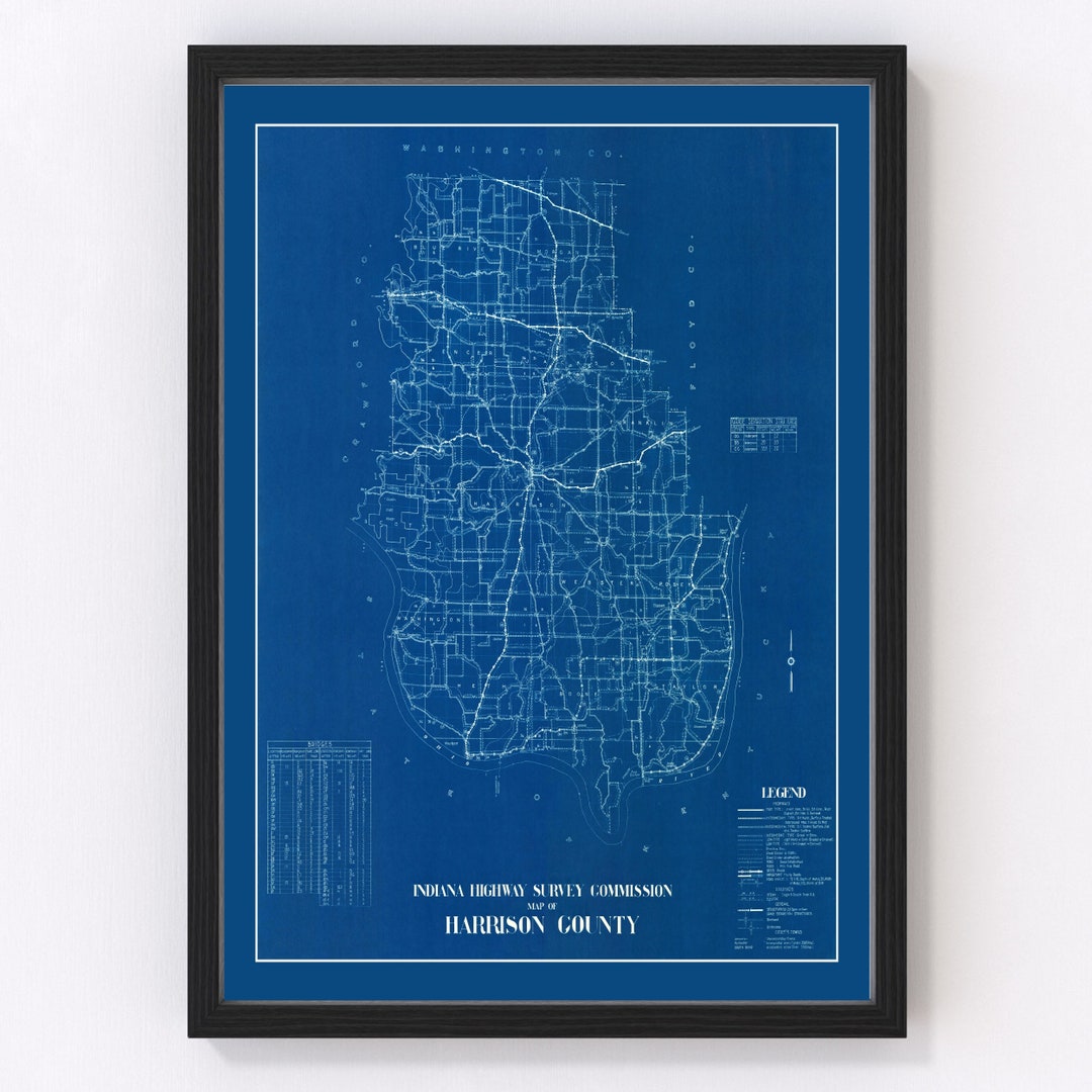 Harrison County Map 1936, Vintage Harrison County Map, Old Harrison ...