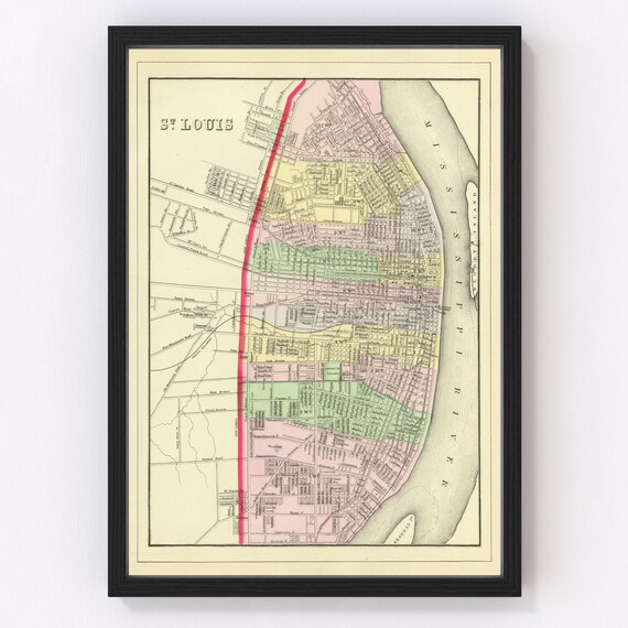 Saint Louis Map 1890 Old Map of Saint Louis Missouri Art - Etsy Australia