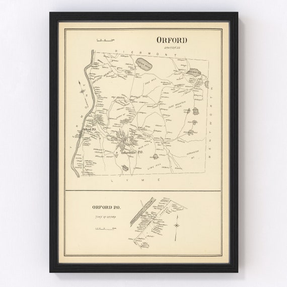 Orford Map 1892 Old Map of Orford New Hampshire Art Vintage - Etsy