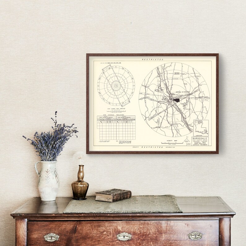 Biggs Air Force Base Vicinity Map 1951, Vintage Biggs Air Force Base ...