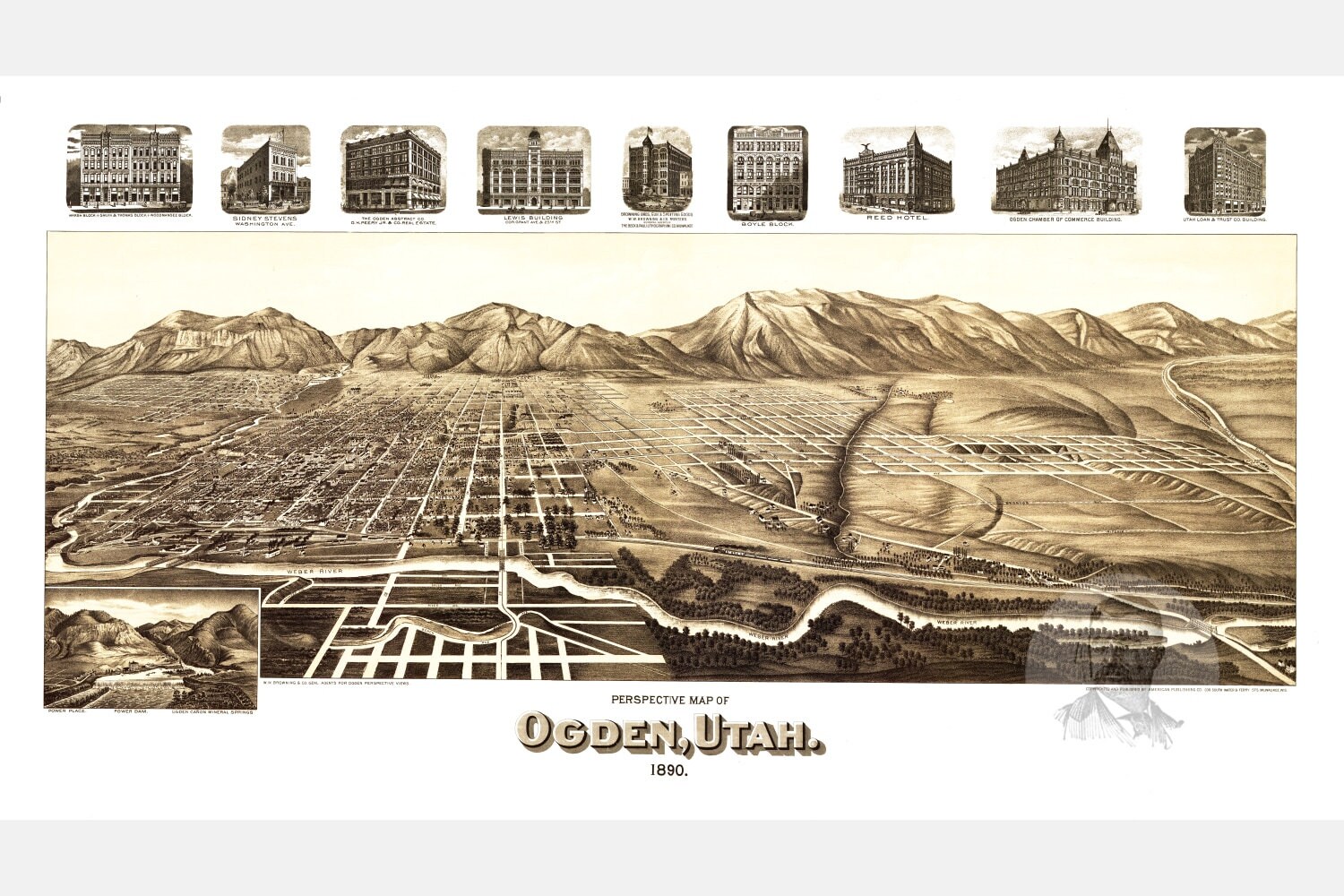 Vintage Ogden Map 1890 Old Map of Ogden Utah Historical | Etsy