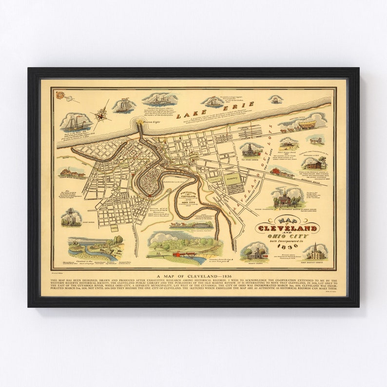 Cleveland Map 1937 Old Map of Cleveland Ohio Art Vintage - Etsy