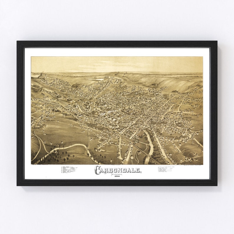 Carbondale Map 1897 Old Map of Carbondale Pennsylvania Art - Etsy